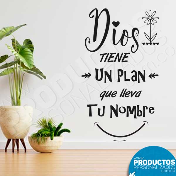 Vinilo Decorativo – Dios tiene un plan que lleva tu nombre – Productos ...